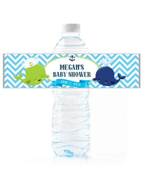 Blue Whale Water Bottle Labels | Cathy's Creations– Cathy Wraps - www ...